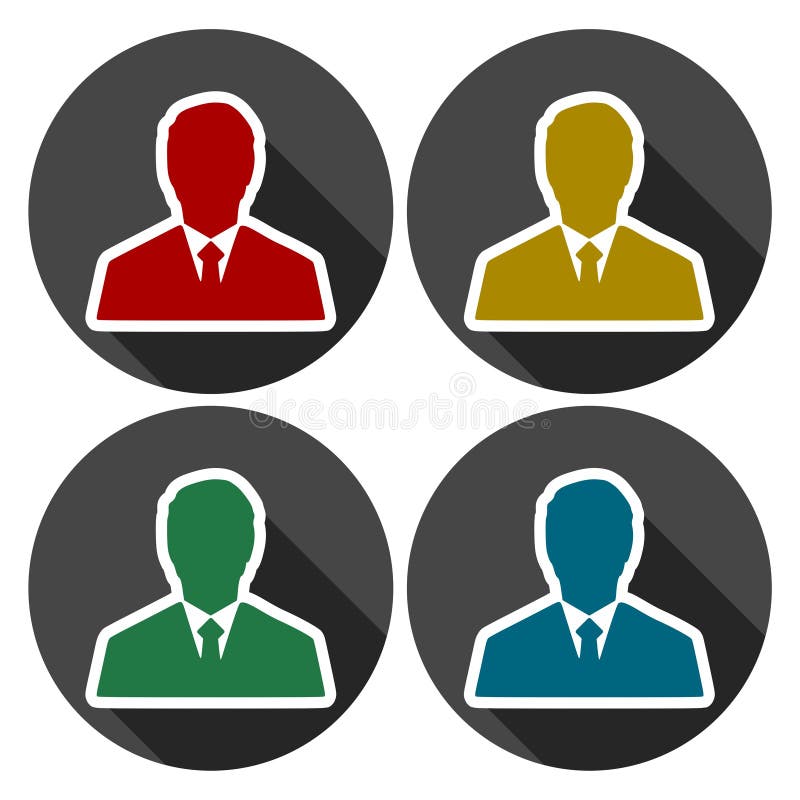 Management Avatar User Profile Icons Set Stock Vector - Illustration of ...