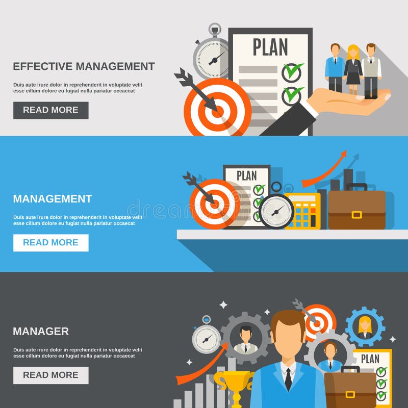 Management Banner Set stock vector. Illustration of meeting - 209927989