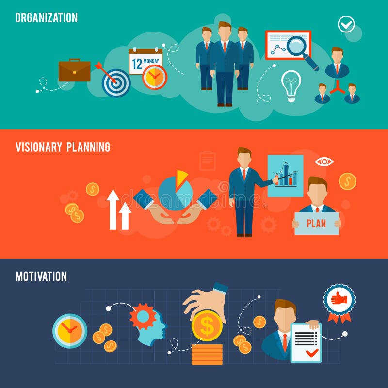 Set of Thin Line Flat Design Banners for Business, Company Profile ...