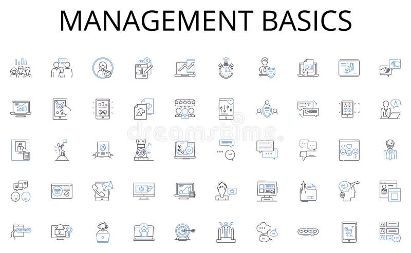 Management Basics Line Icons Collection. Empowerment, Guidance ...