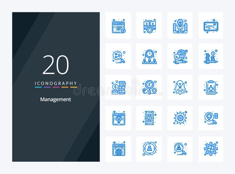 20 Management Blue Color Icon for Presentation Stock Vector ...