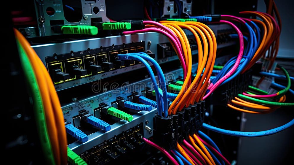 Management cabling stock illustration. Illustration of network - 324812181