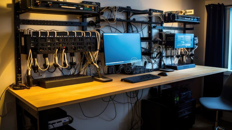 Management computer cables stock illustration. Illustration of wiring ...