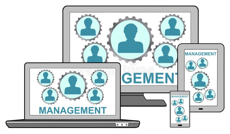Management Concept on Different Devices Stock Photo - Image of process ...