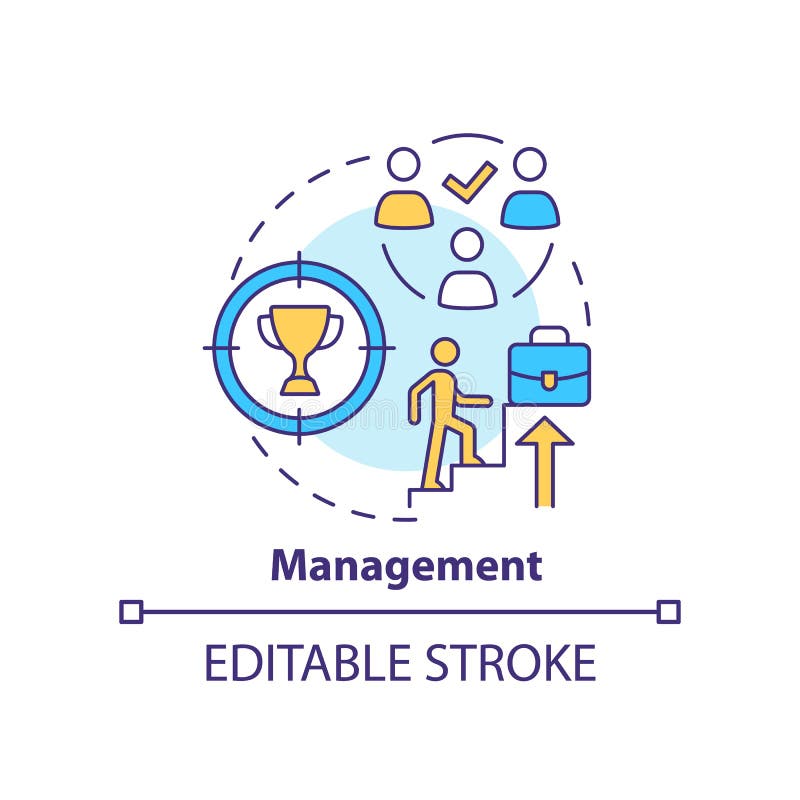 Management concept icon stock vector. Illustration of performance ...
