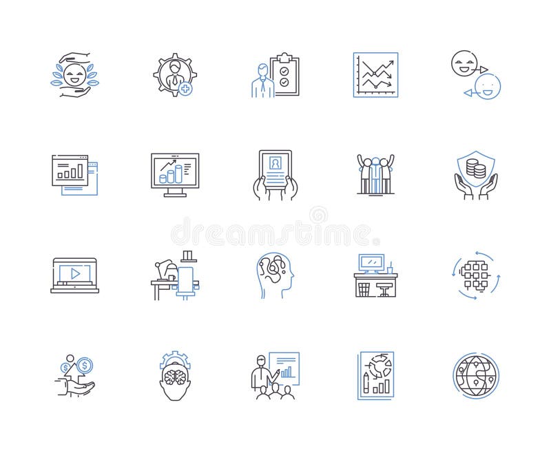 Management Concept Outline Icons Collection. Management, Concept ...