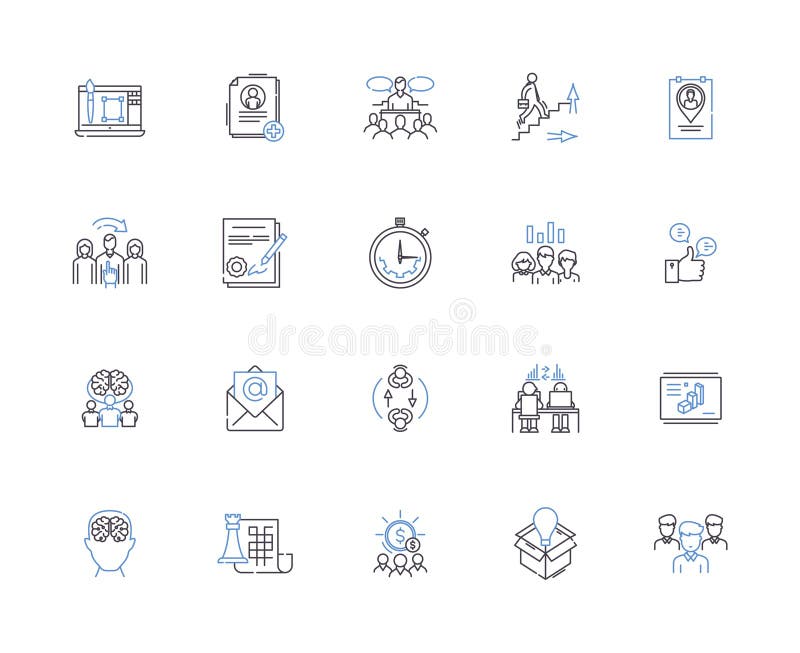 Management Concept Outline Icons Collection. Management, Concept ...