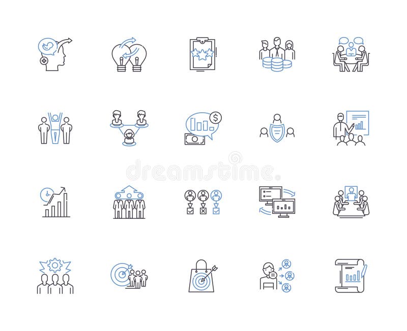 Management Concept Line Icons Collection. Leadership Theory ...