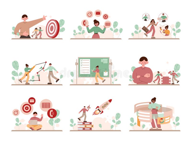 Management Concept Set. Successful Business Project Planning Stock ...