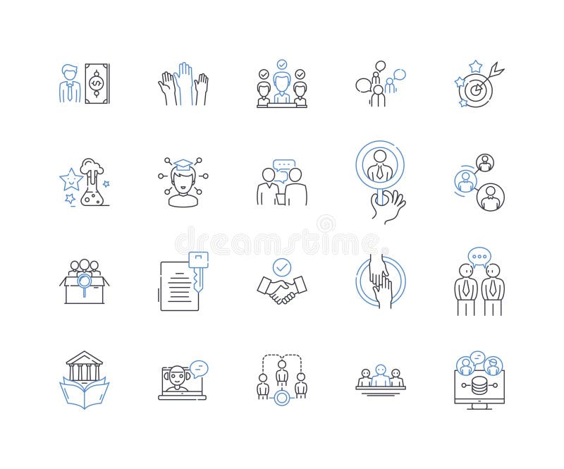 Management Consulting Line Icons Collection. Strategy, Optimization ...