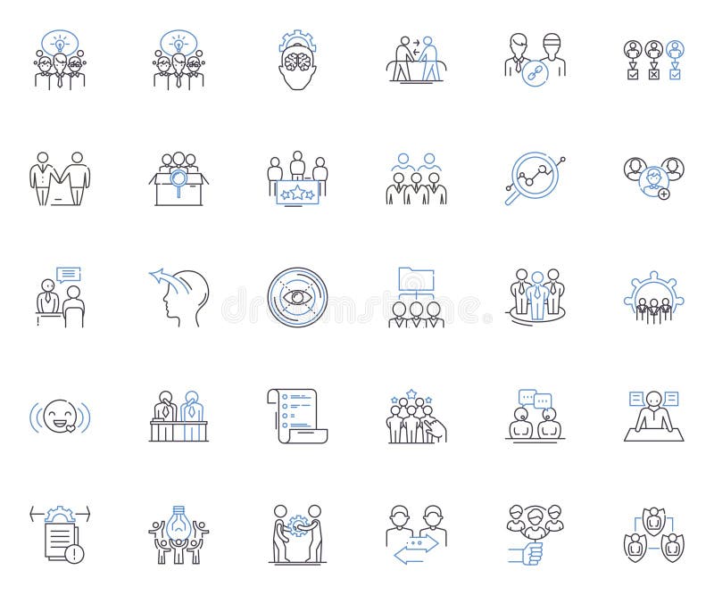 Management Development Line Icons Collection. Leadership, Coaching ...