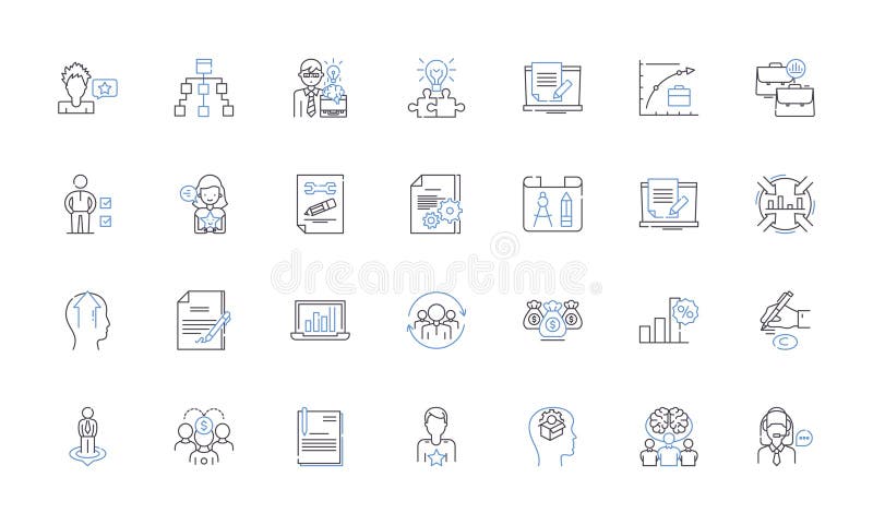 Management Ethics Line Icons Collection. Accountability, Transparency ...