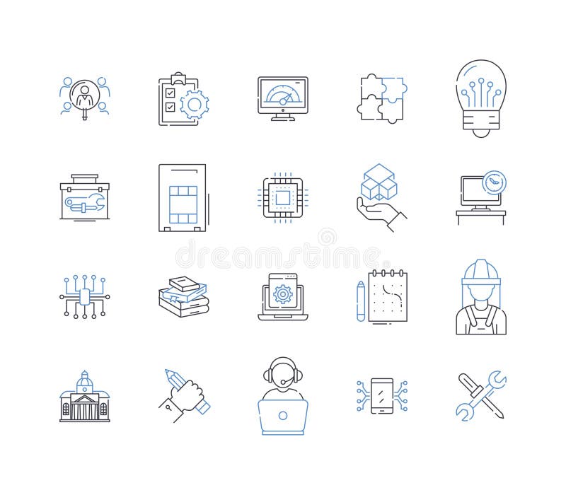 Management Fundamentals Line Icons Collection. Leadership, Planning ...