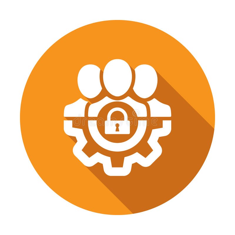 Management Icon with Padlock Sign. Management Icon and Security ...