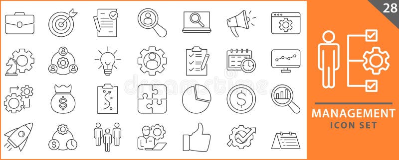 Management icon set stock vector. Illustration of team - 356621803