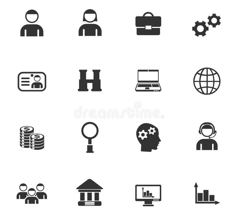 Management icon set stock vector. Illustration of icon - 141425626