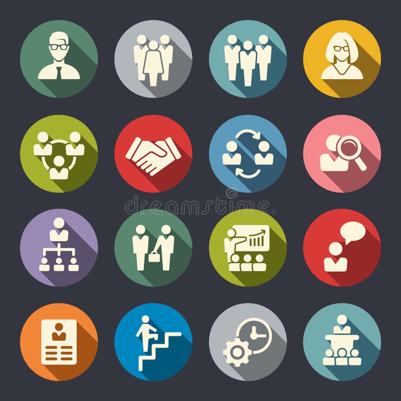 Management icon set stock vector. Illustration of plan - 37346984