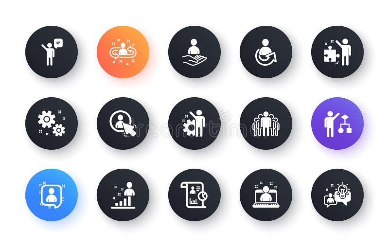 Management Icons. Business People, Algorithm and Group. Classic Icon ...