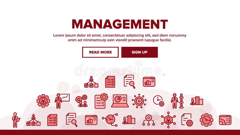 Management Landing Header Vector Stock Vector - Illustration of ...
