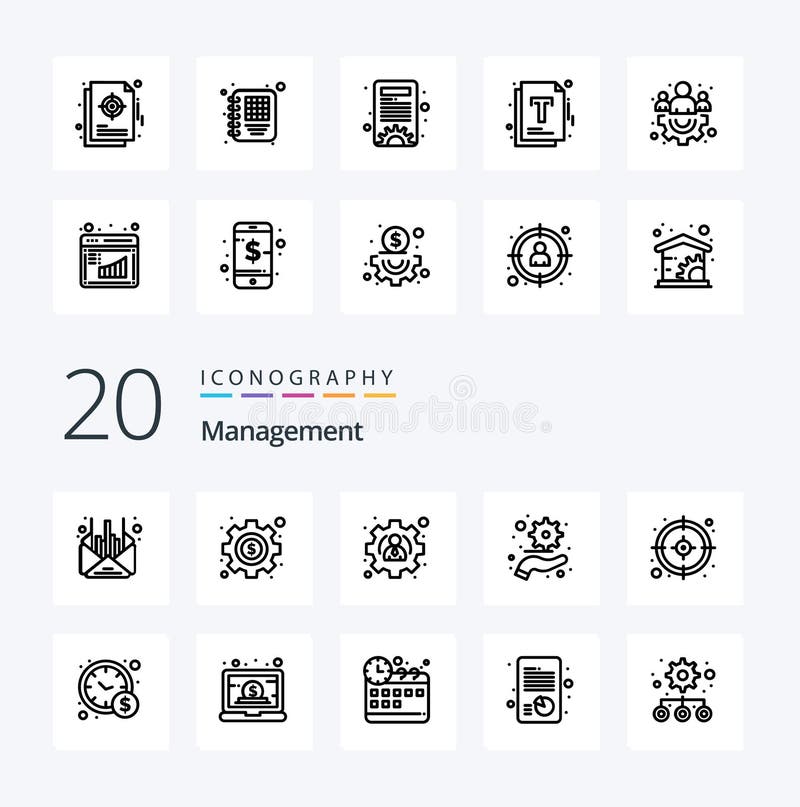 20 Management Line Icon Pack Like Time Management Target Profile ...