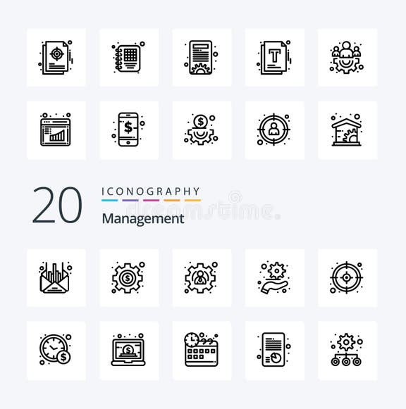 20 Management Line Icon Pack Like Time Management Target Profile ...
