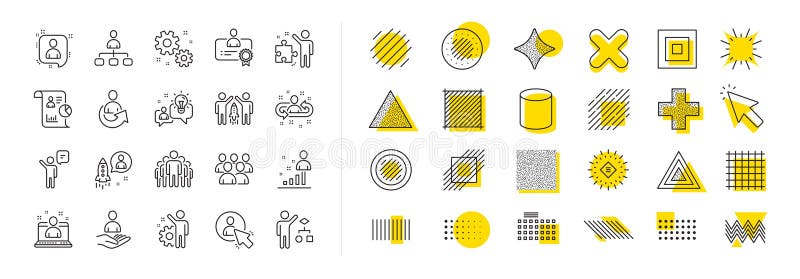 Management Line Icons. Set of Business Audit, Startup Strategy and ...