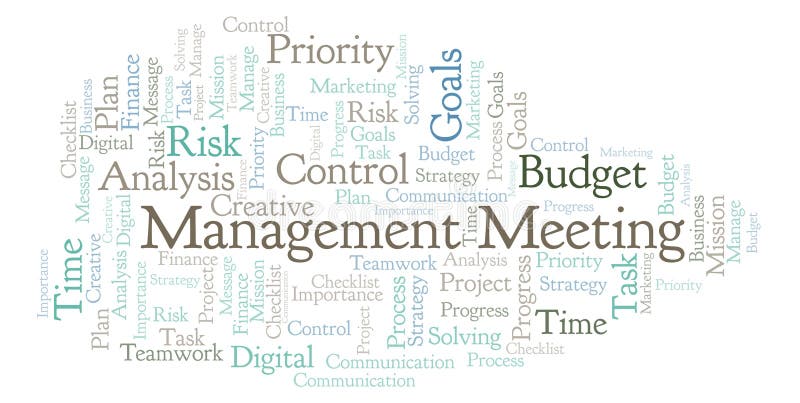 Management Meeting Word Cloud, Made with Text only. Stock Illustration ...