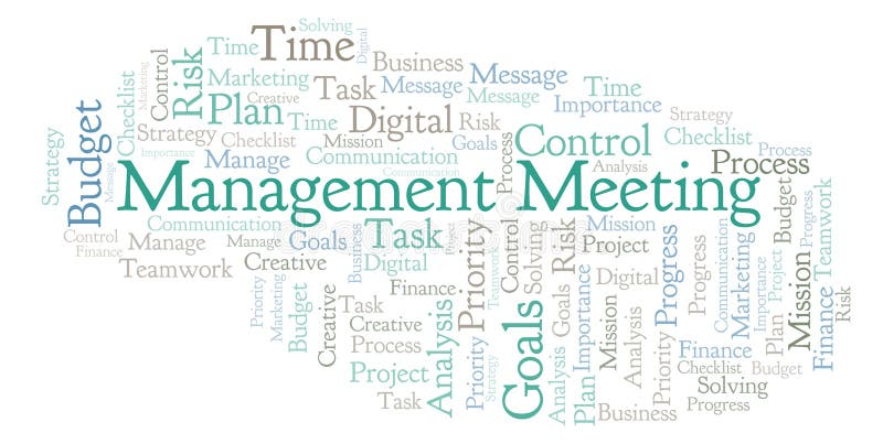 Management Meeting Word Cloud, Made with Text only. Stock Illustration ...