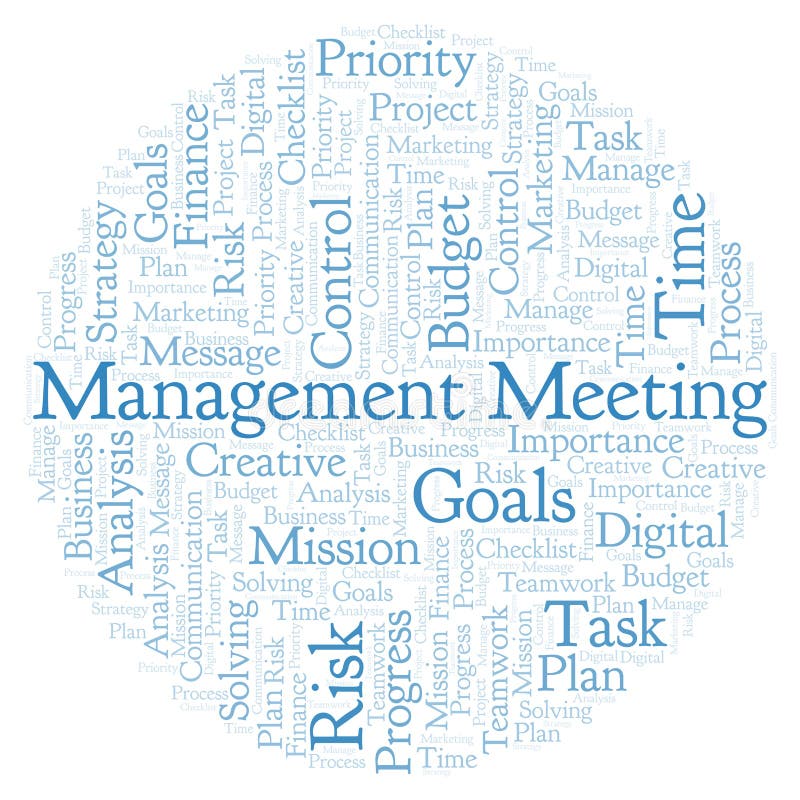 Management Meeting Word Cloud, Made with Text only. Stock Illustration ...