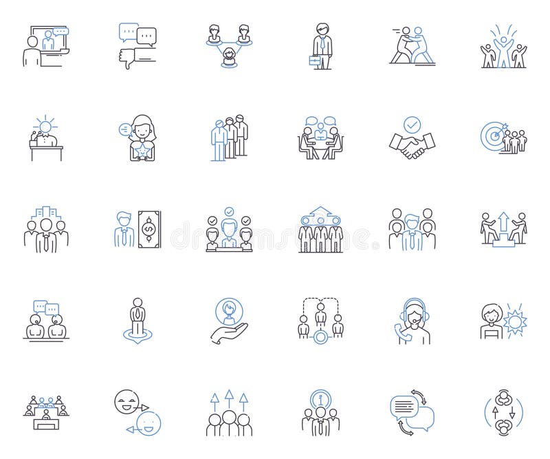 Management Mentor Line Icons Collection. Leadership, Coaching, Guidance ...