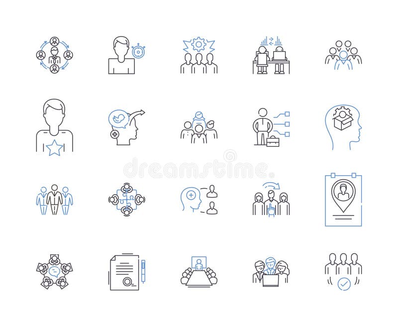 Management Office Outline Icons Collection. Office, Management ...