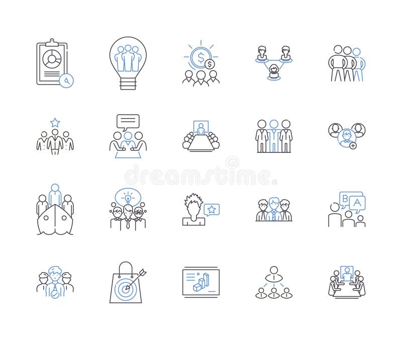 Management Office Outline Icons Collection. Office, Management ...