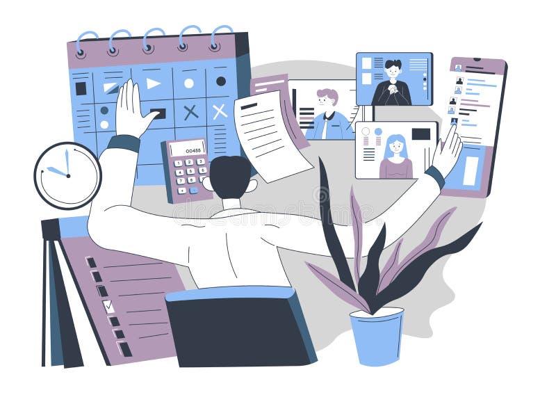 Management and Organization Working Place Vector Stock Vector ...