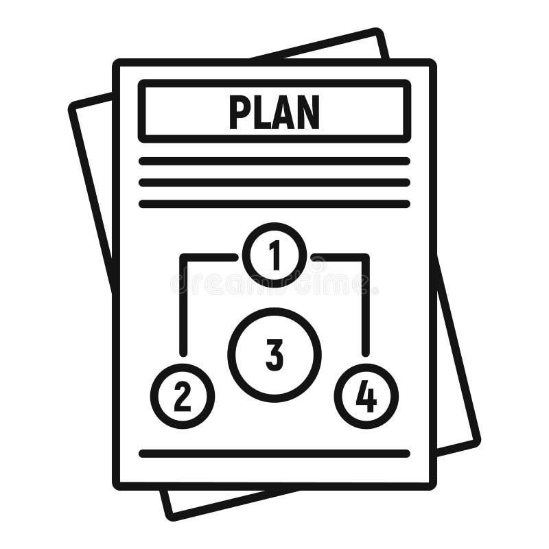 Management Plan Icon, Outline Style Stock Vector - Illustration of ...