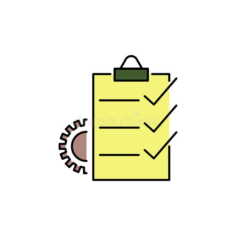 Management Project Vector Color Icon, Business Document Setting Stock ...