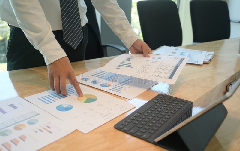 Management is Reviewing the Company`s Performance Chart Stock Photo ...