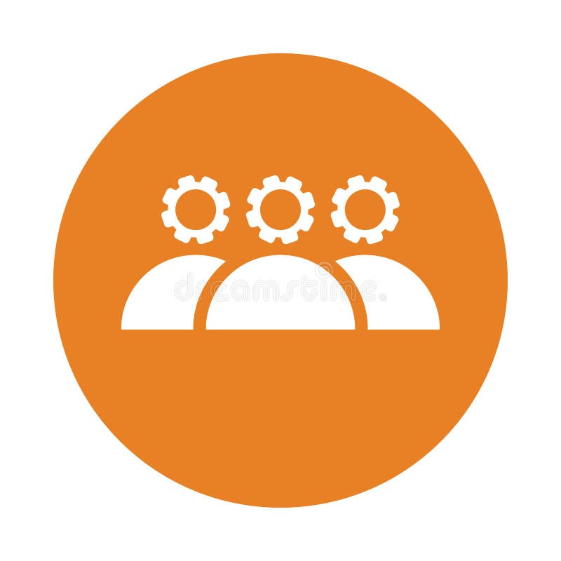 Management, Solution, Teamwork Icon. Orange Color Design Stock Vector ...