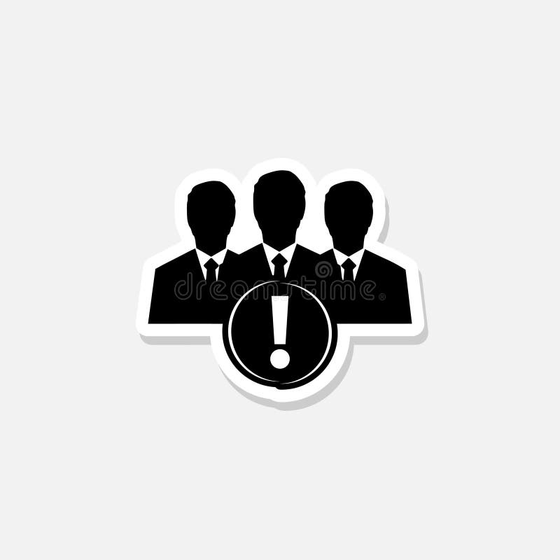 Management Sticker Icon with Exclamation Mark Stock Vector ...
