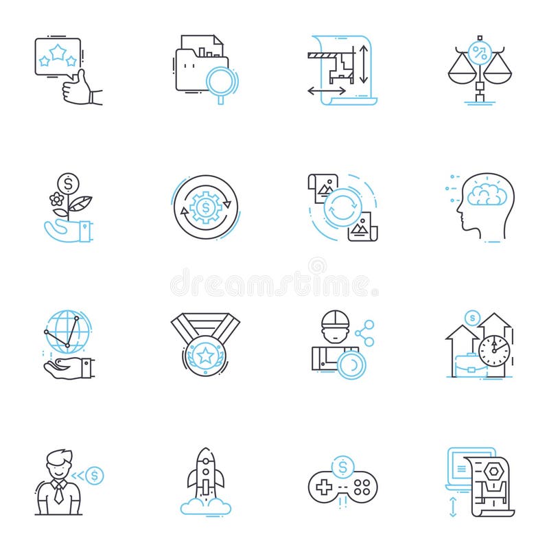 Management Style Linear Icons Set. Autocratic, Bureaucratic ...