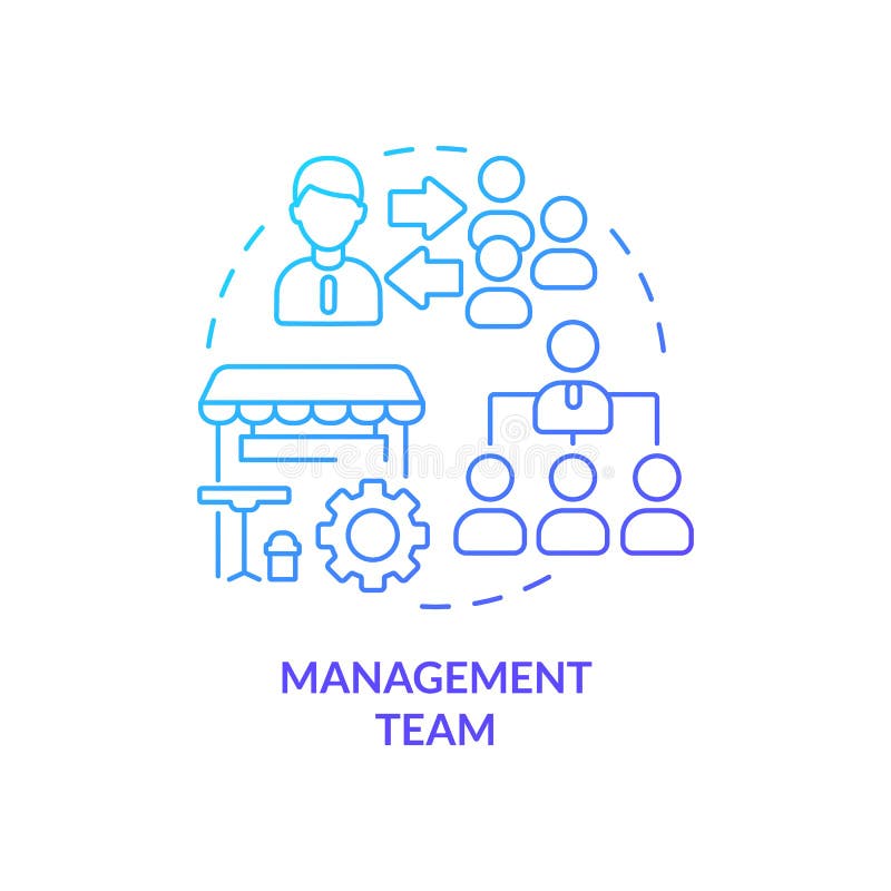 Management Team Blue Gradient Concept Icon Stock Vector - Illustration ...