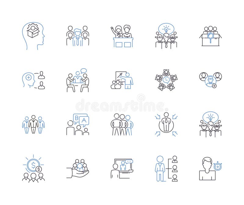 Management Teamwork Outline Icons Collection. Teamwork, Management ...