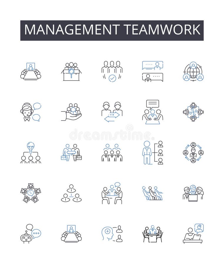 Management Teamwork Line Icons Collection Programming Development Coding Applications Tools