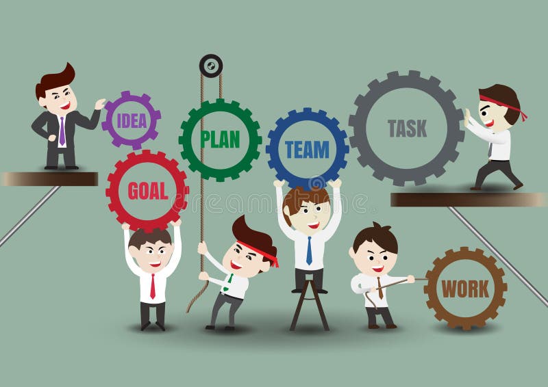 Components of Teamwork Leading To Successful Business Stock Vector ...