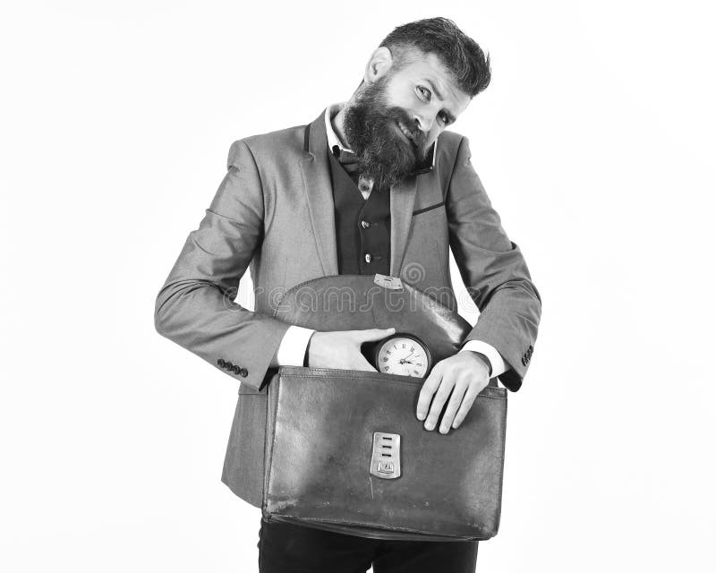 Management and Time Concept. Man with Clock and Successful Time ...