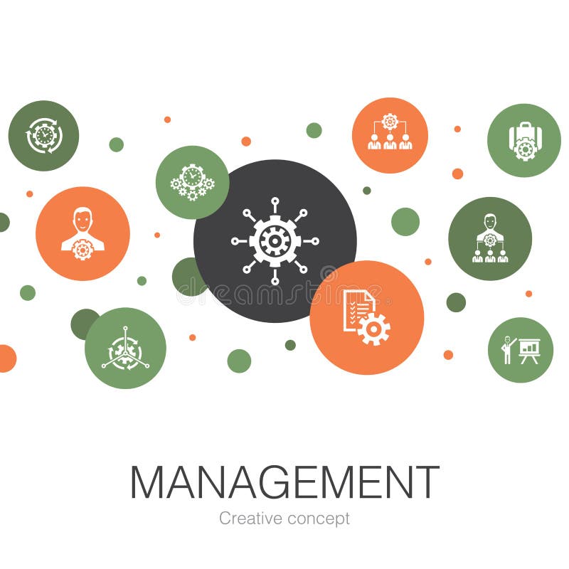Management Trendy Circle Template with Stock Vector - Illustration of ...