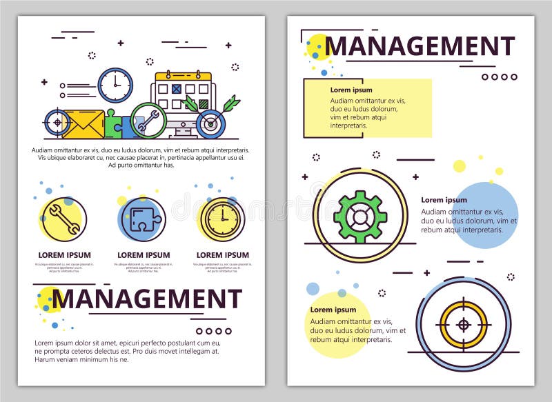 Vector Line Art Management Poster Banner Template Stock Vector ...