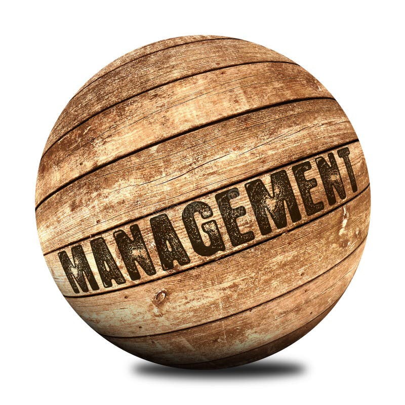 Management on wooden ball stock illustration. Illustration of text ...