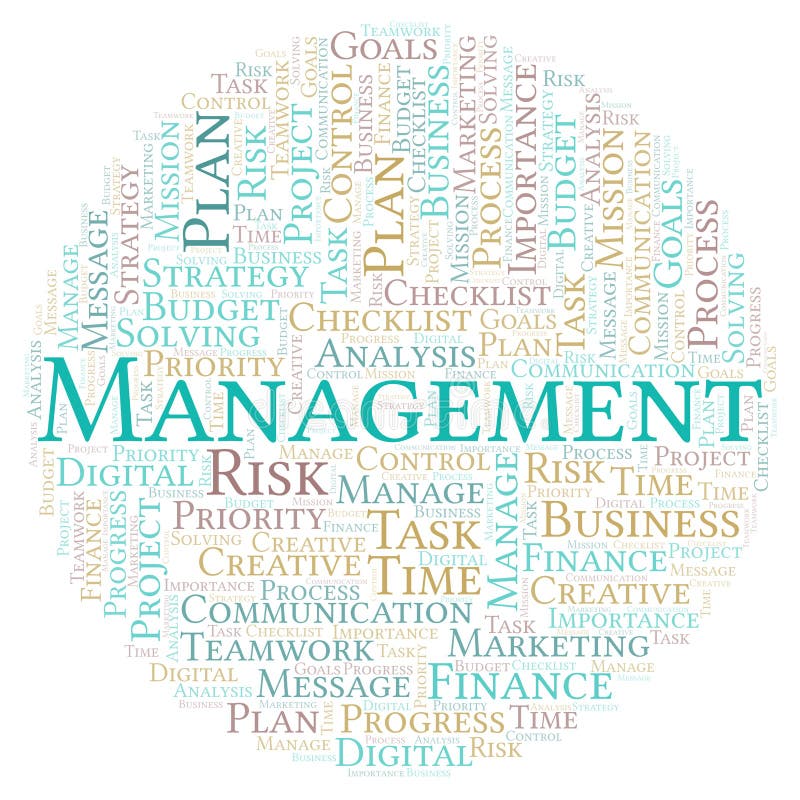 Management Word Cloud, Made with Text only. Stock Illustration ...