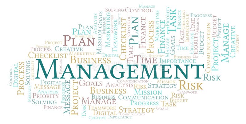 Management Word Cloud, Made with Text only Stock Illustration ...