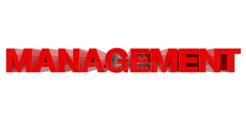 MANAGEMENT Word on White Background 3d Rendering Stock Illustration ...